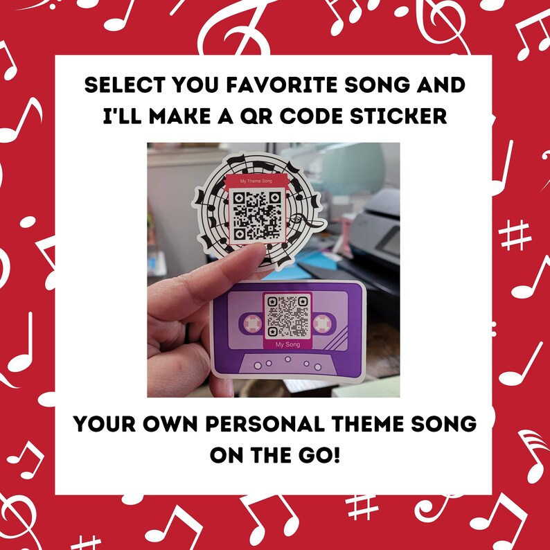 QR Code Song Stickers Custom Qr Code Sticker Qr Code Sticker Qr ...