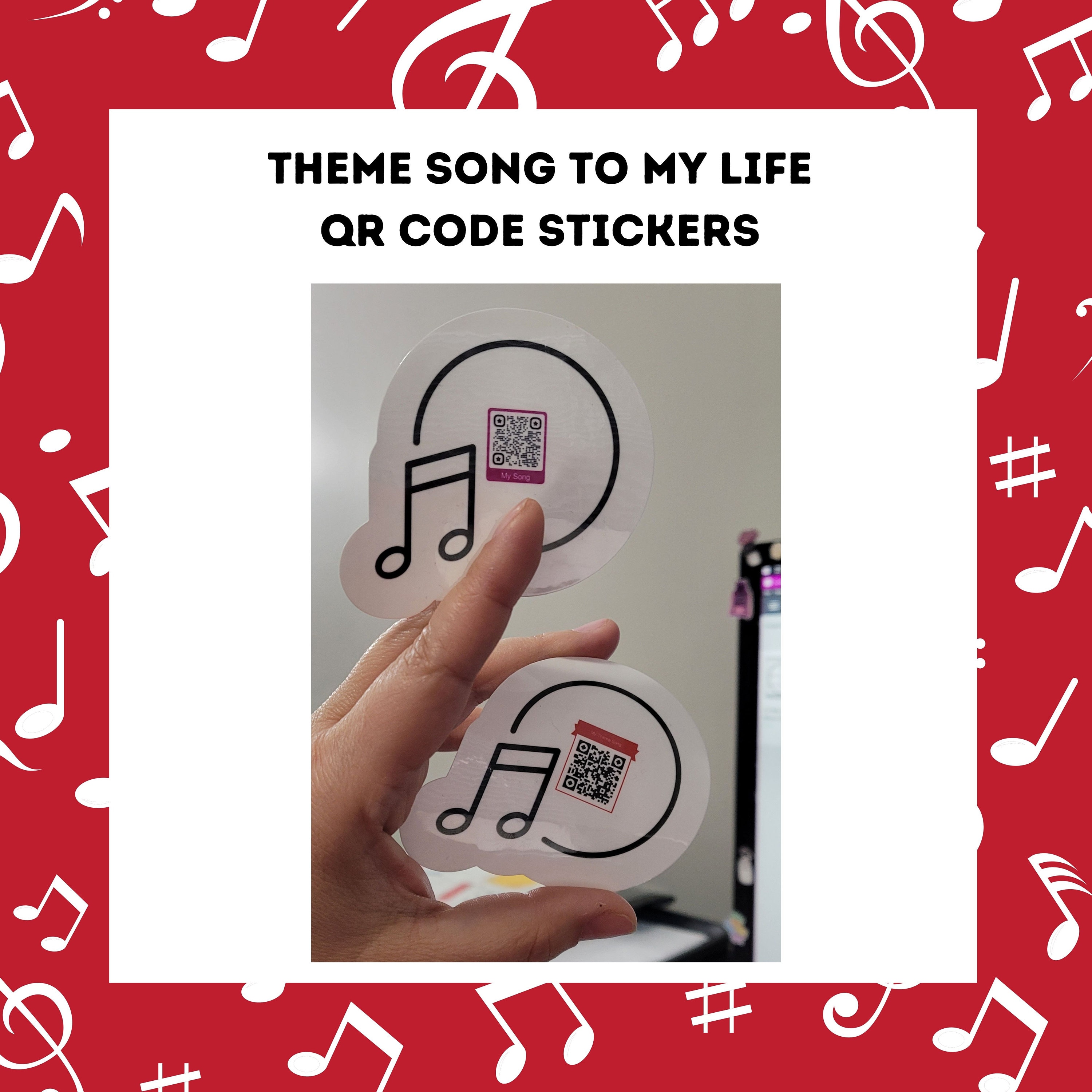 QR Code Song Stickers Custom Qr Code Sticker Qr Code Sticker Qr ...
