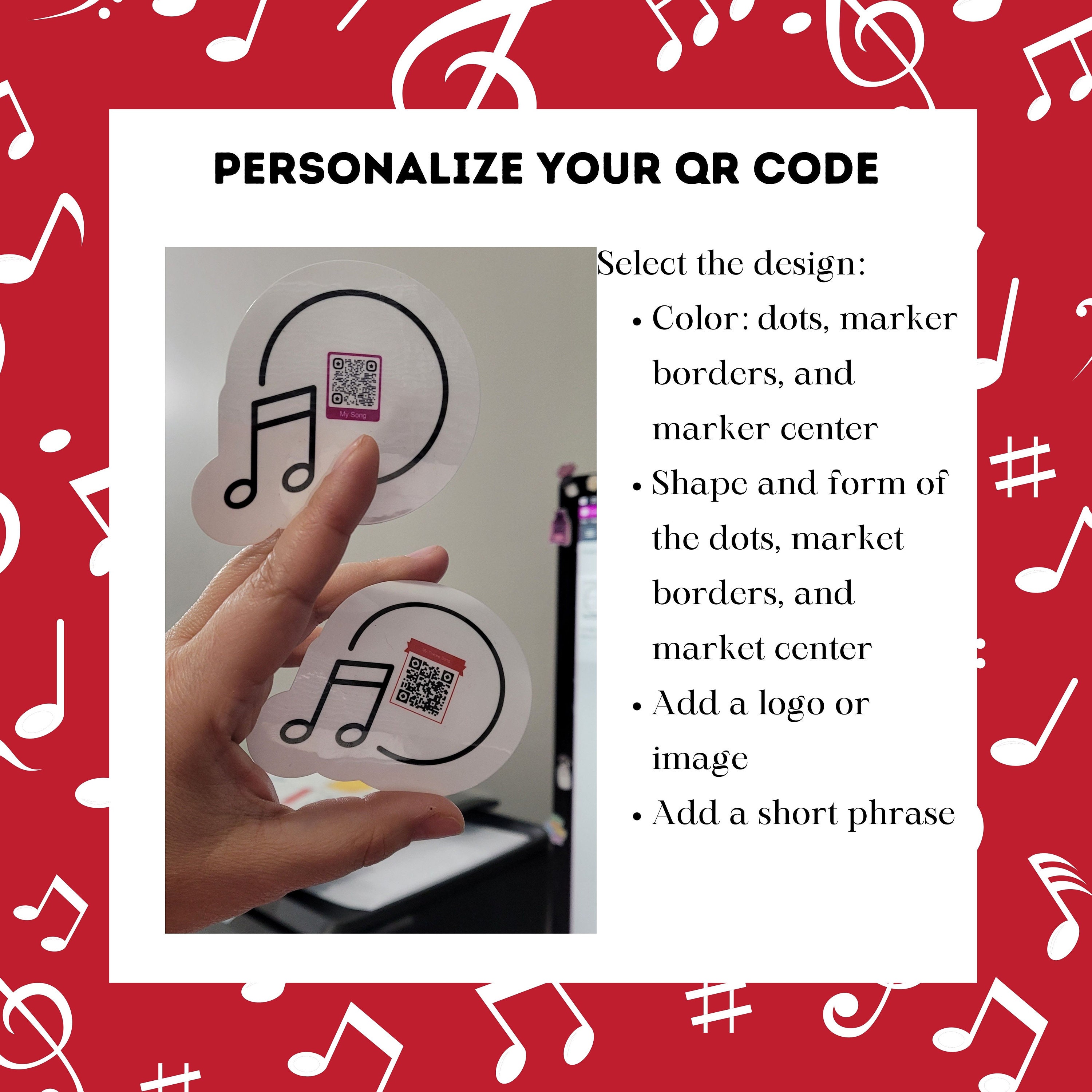 QR Code Song Stickers Custom Qr Code Sticker Qr Code Sticker Qr ...