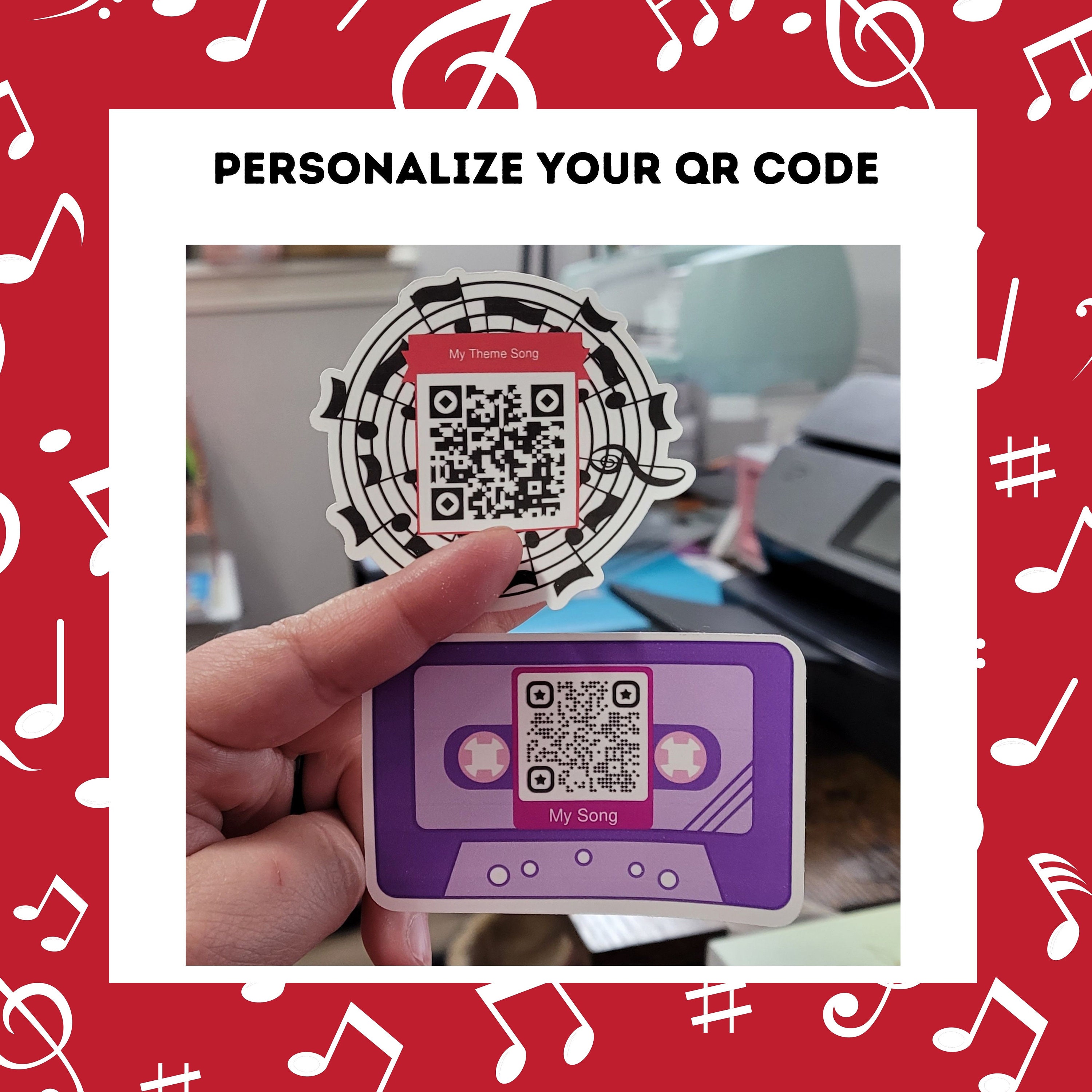 QR Code Song Stickers Custom Qr Code Sticker Qr Code Sticker Qr ...