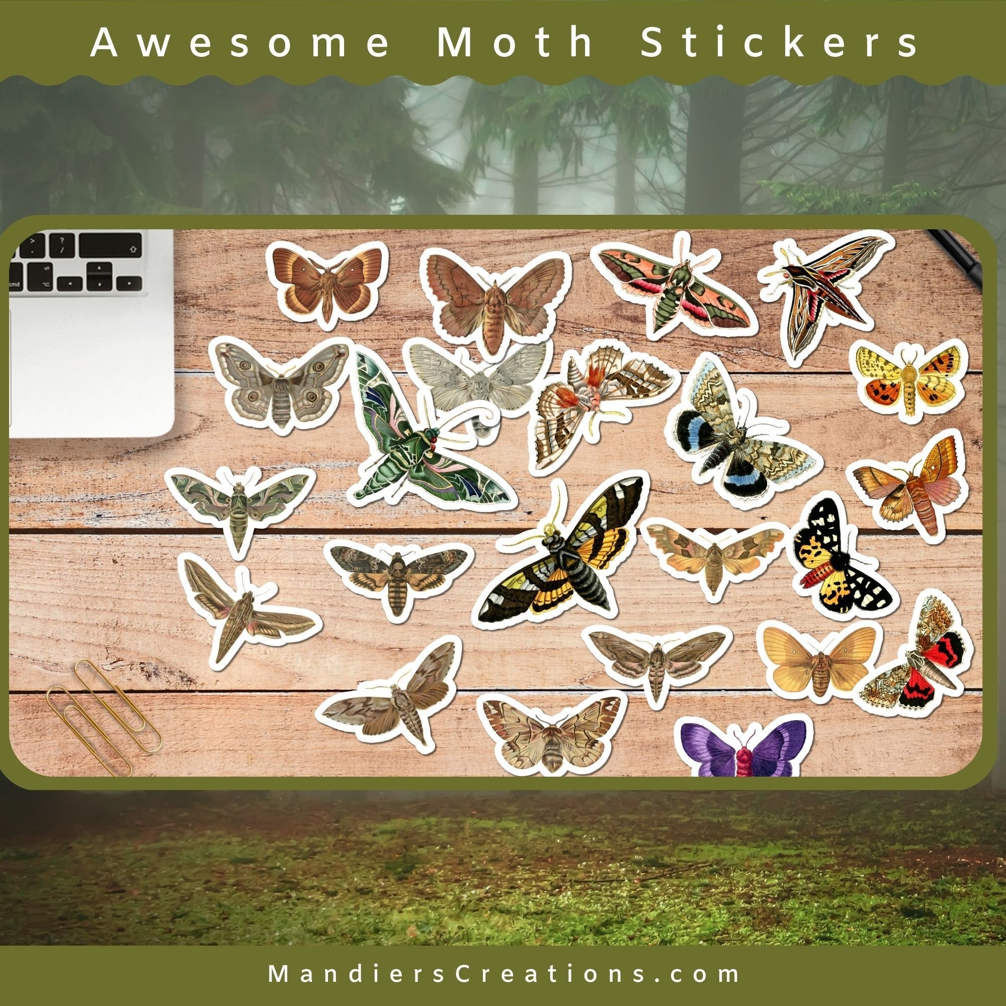 Moth Stickers Cute Stickers Cottagecore Stickers Wicca Stickers - Etsy