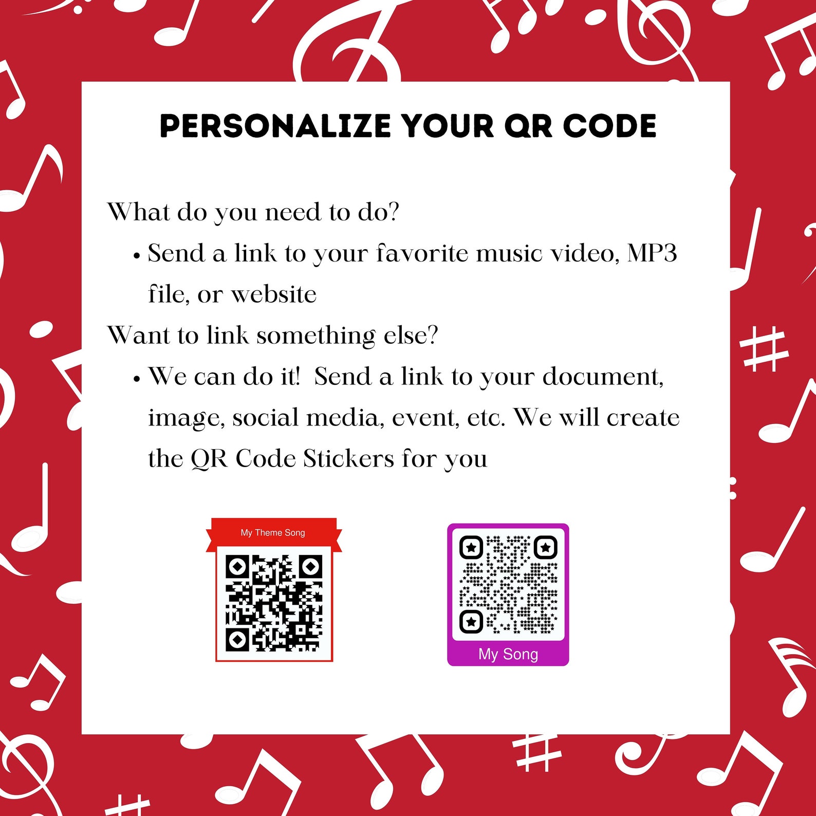 QR Code Song Stickers Custom Qr Code Sticker Qr Code Sticker Qr ...