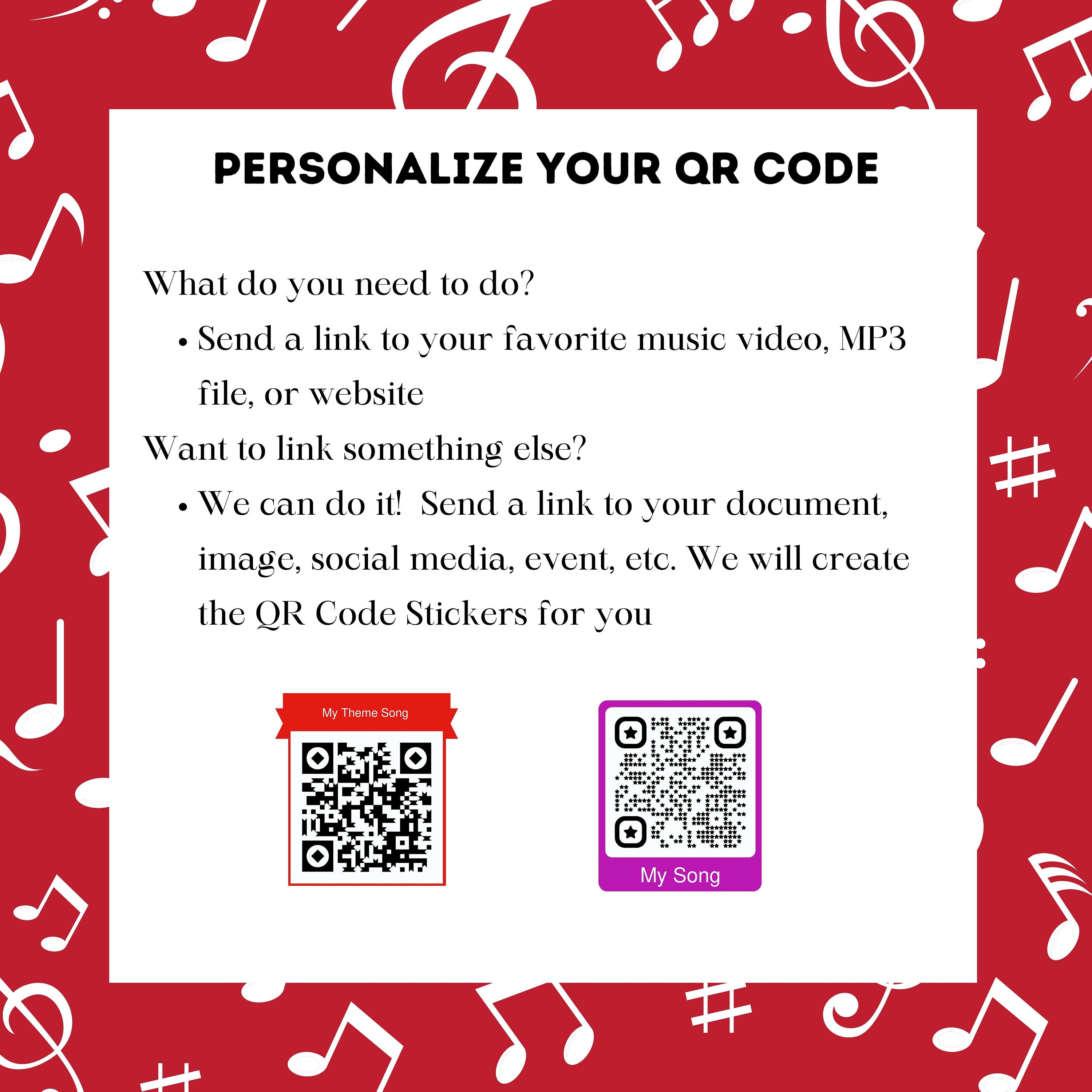 QR Code Song Stickers Custom Qr Code Sticker Qr Code Sticker Qr ...