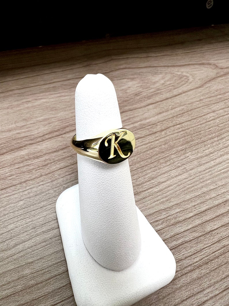14k Gold Ring, Gold Signet Ring, Initial Womens Signet Ring, Mens Ring ...