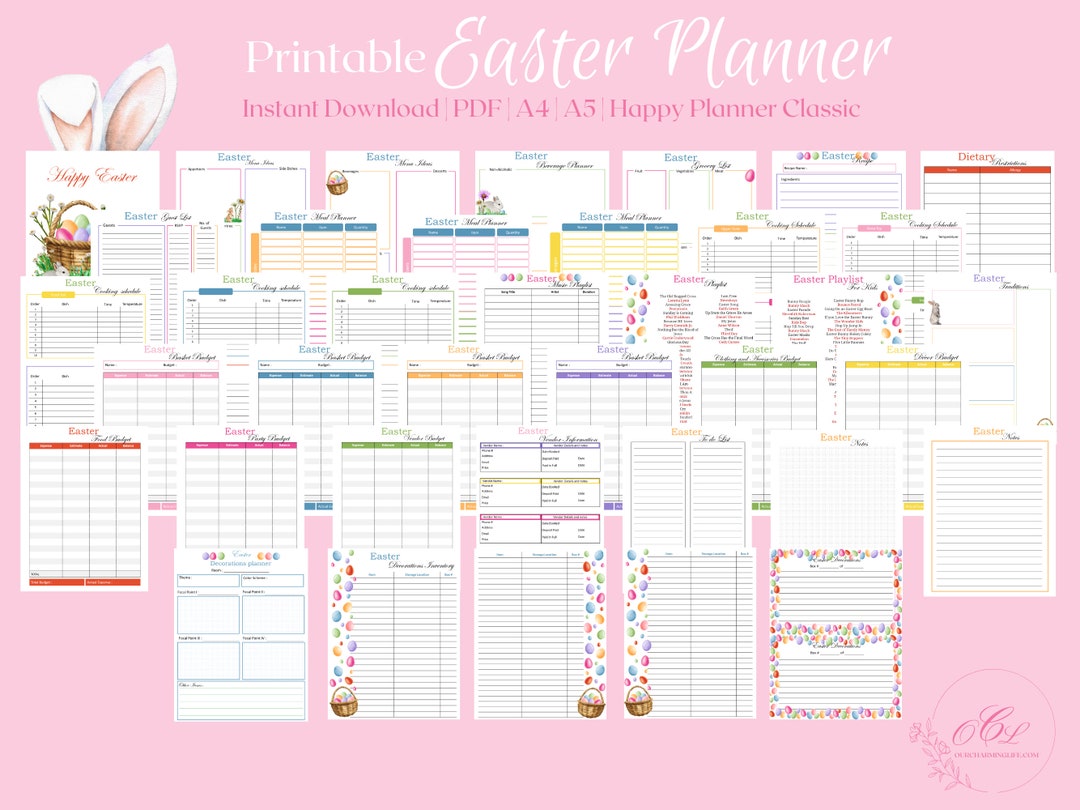 Easter Planner, Spring Planner, Easter Organizer, Easter Printable, Spring Printable, Easter ...