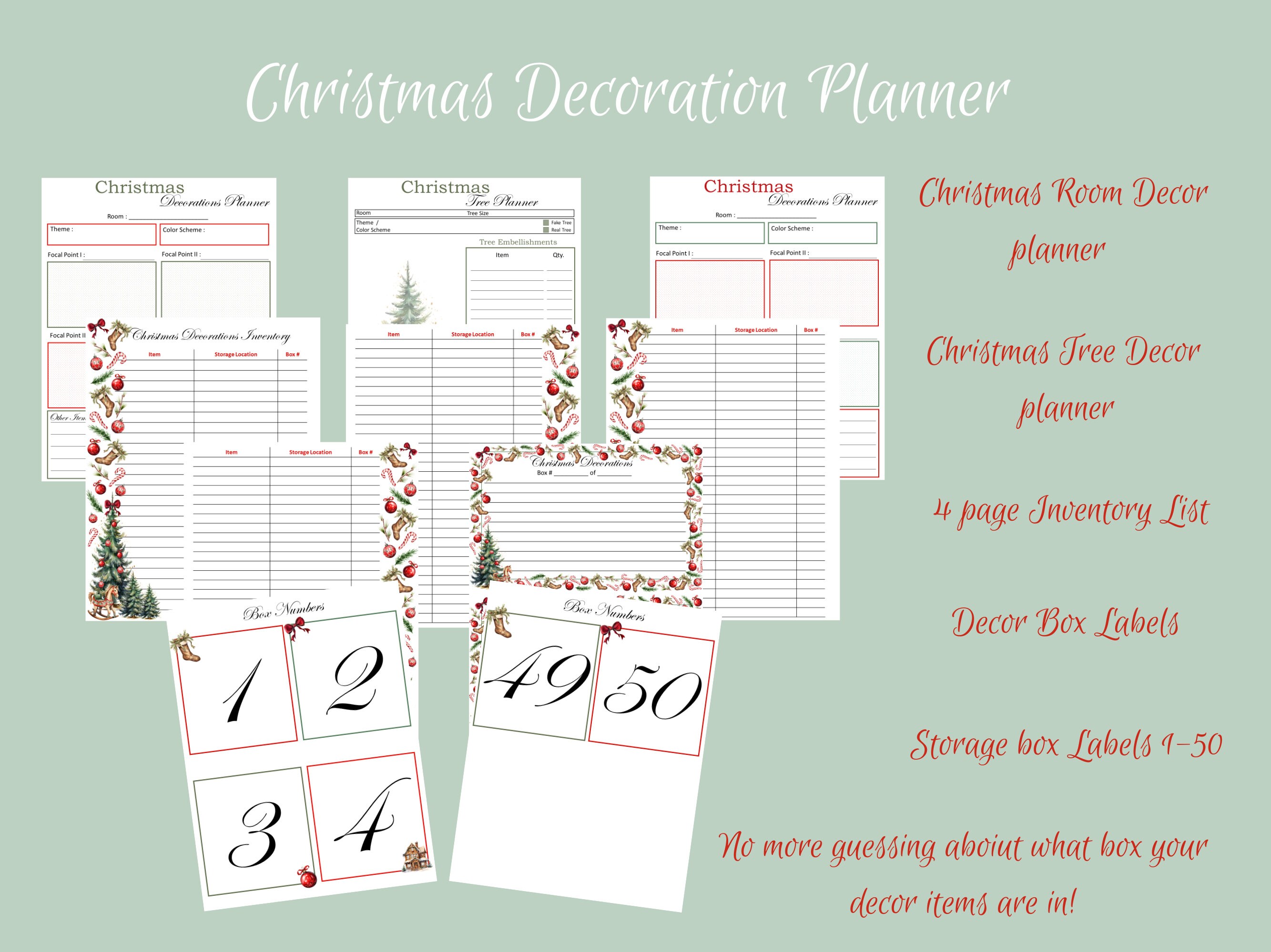Christmas Planner, Christmas Printable Planner, Holiday Planner, A5 ...