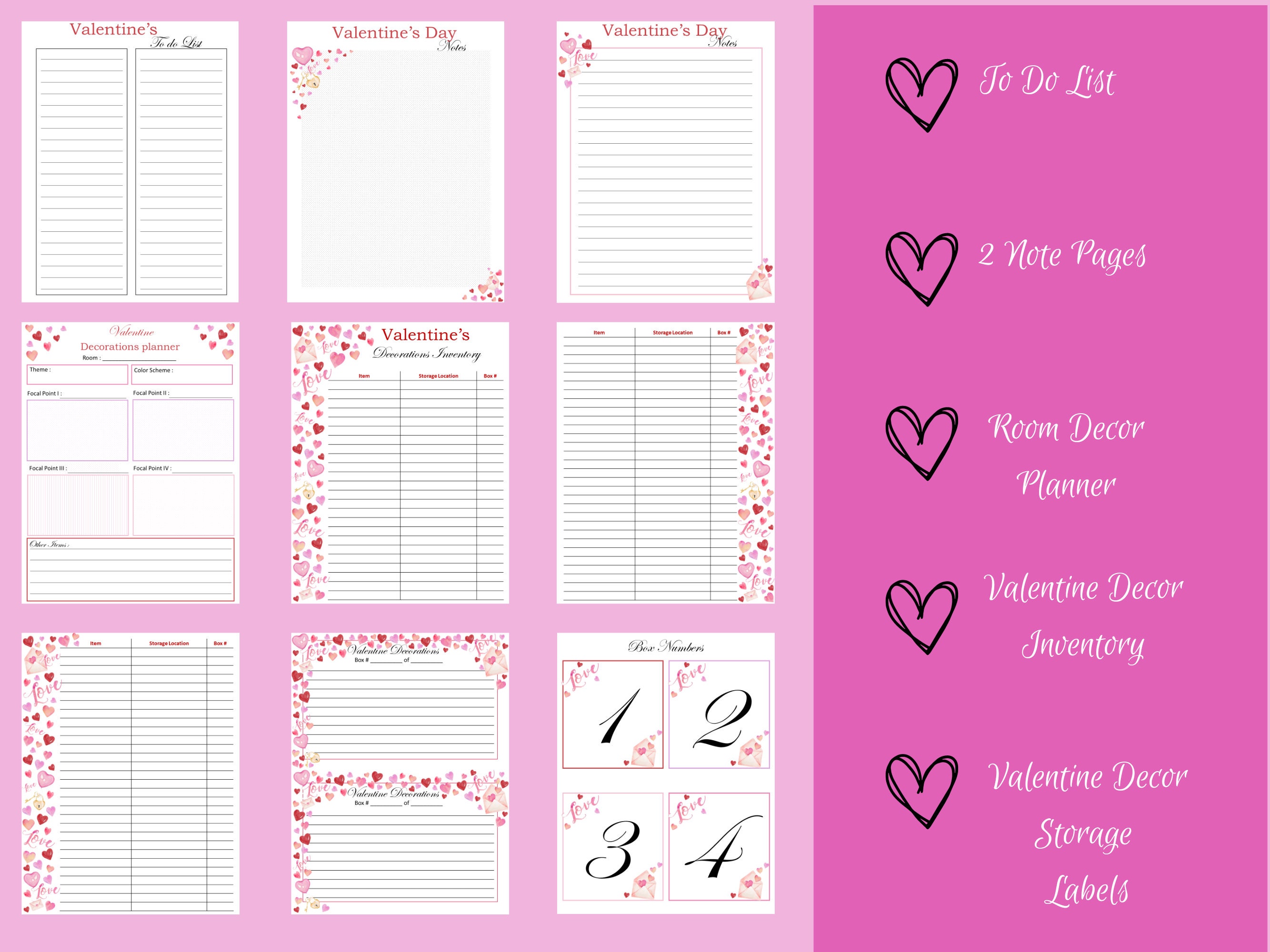 Valentine's Day Palnner - Etsy