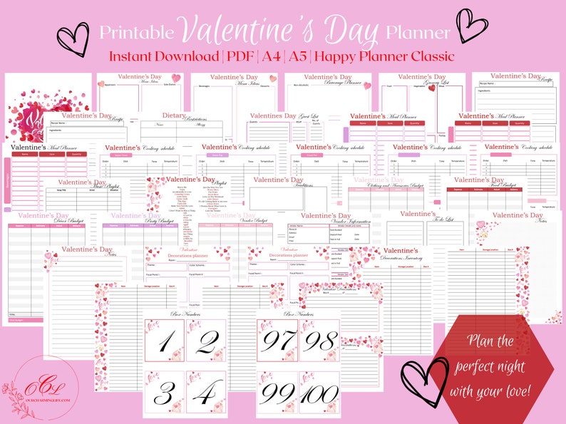 Valentine's Day Planner - Etsy