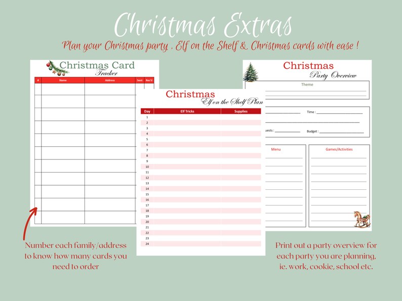 Christmas Planner, Christmas Printable Planner, Holiday Planner, A5 ...