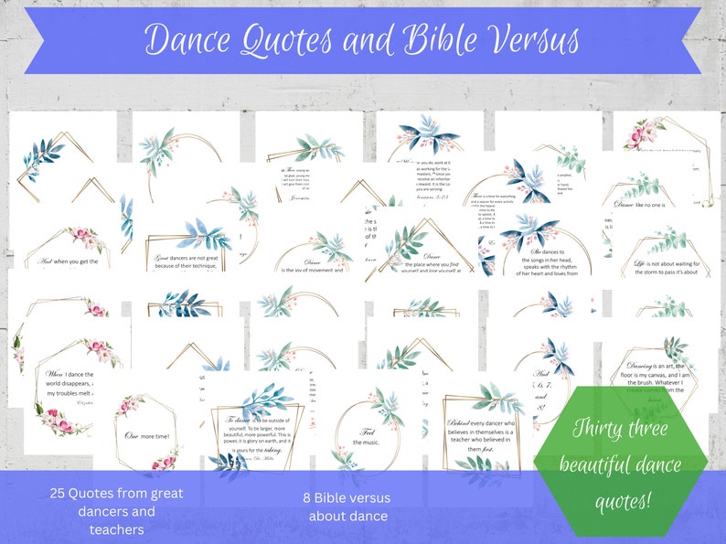 Inspirational Printable Dance Quotes - Etsy