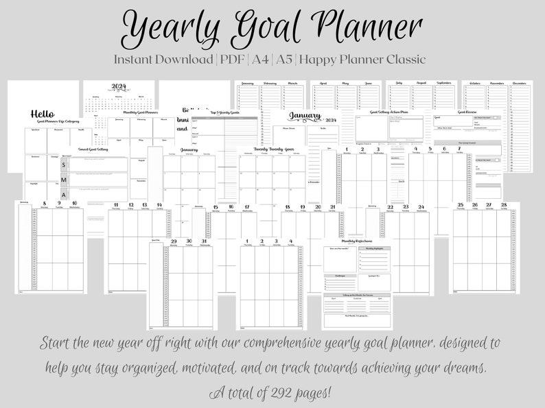 Yearly Goal Planner - Etsy