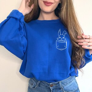 Cute Bunny Pocket Sweatshirt, Bunny Sweatshirt, Mini Rabbit Shirt ...