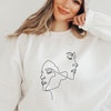 Abstract Woman Portrait Sweater, Colorful Artistic Face Print, Trendy ...