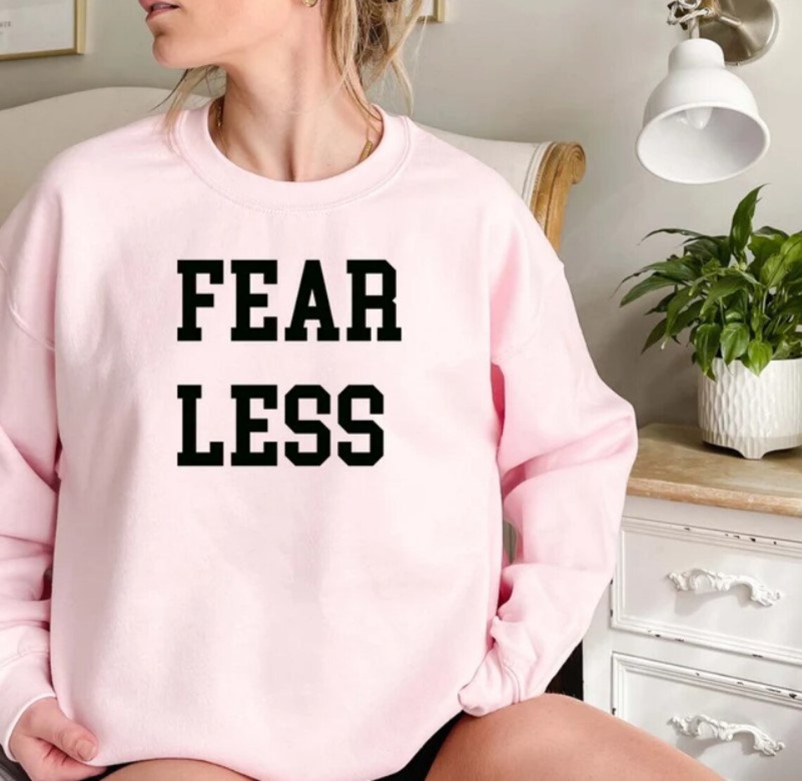 Fearless Sweatshirt, Motivational Slogan Sweat,proverbs 31:25 ...