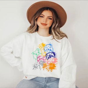 Video Game Controller Color Sweatshirt,gamer Sweatshirt Game Day Tshirt ...