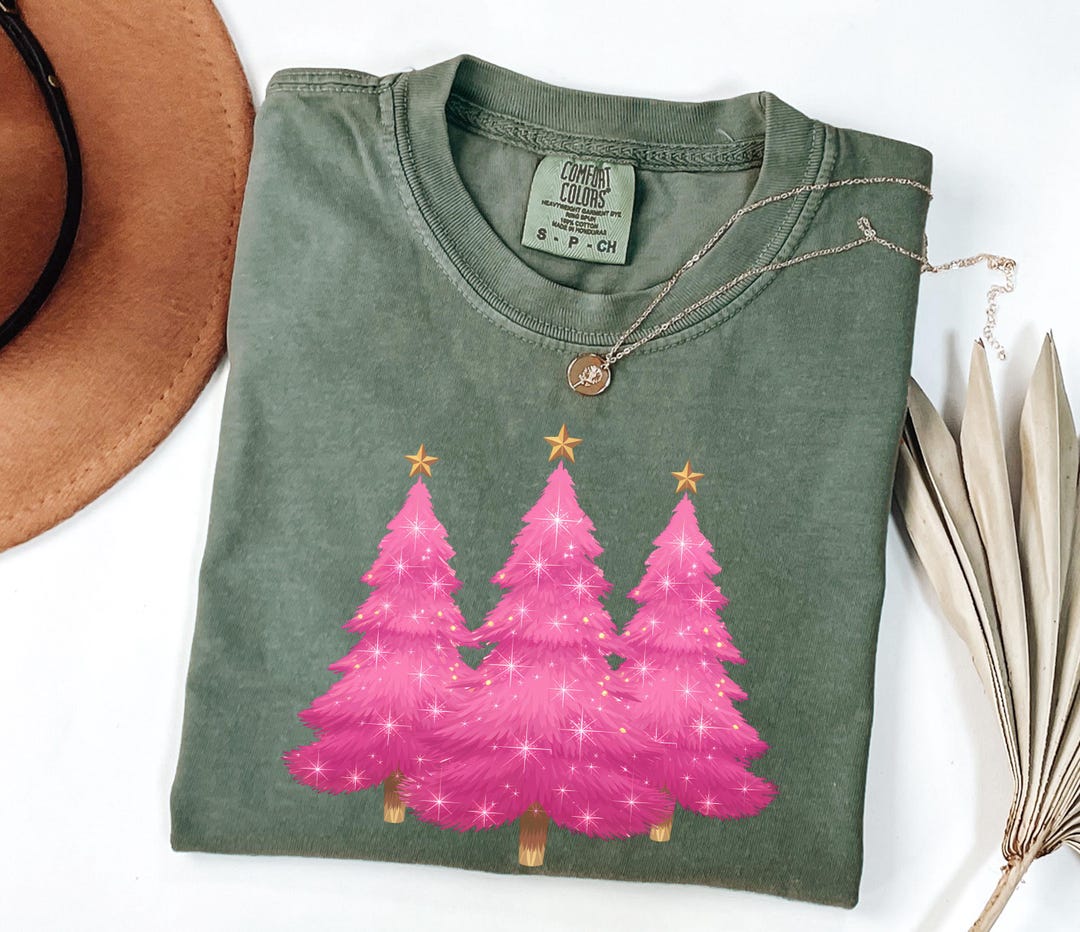 Christmas Pink Trees Shirt,christmas Shirt for Women,christmas Shirt ...