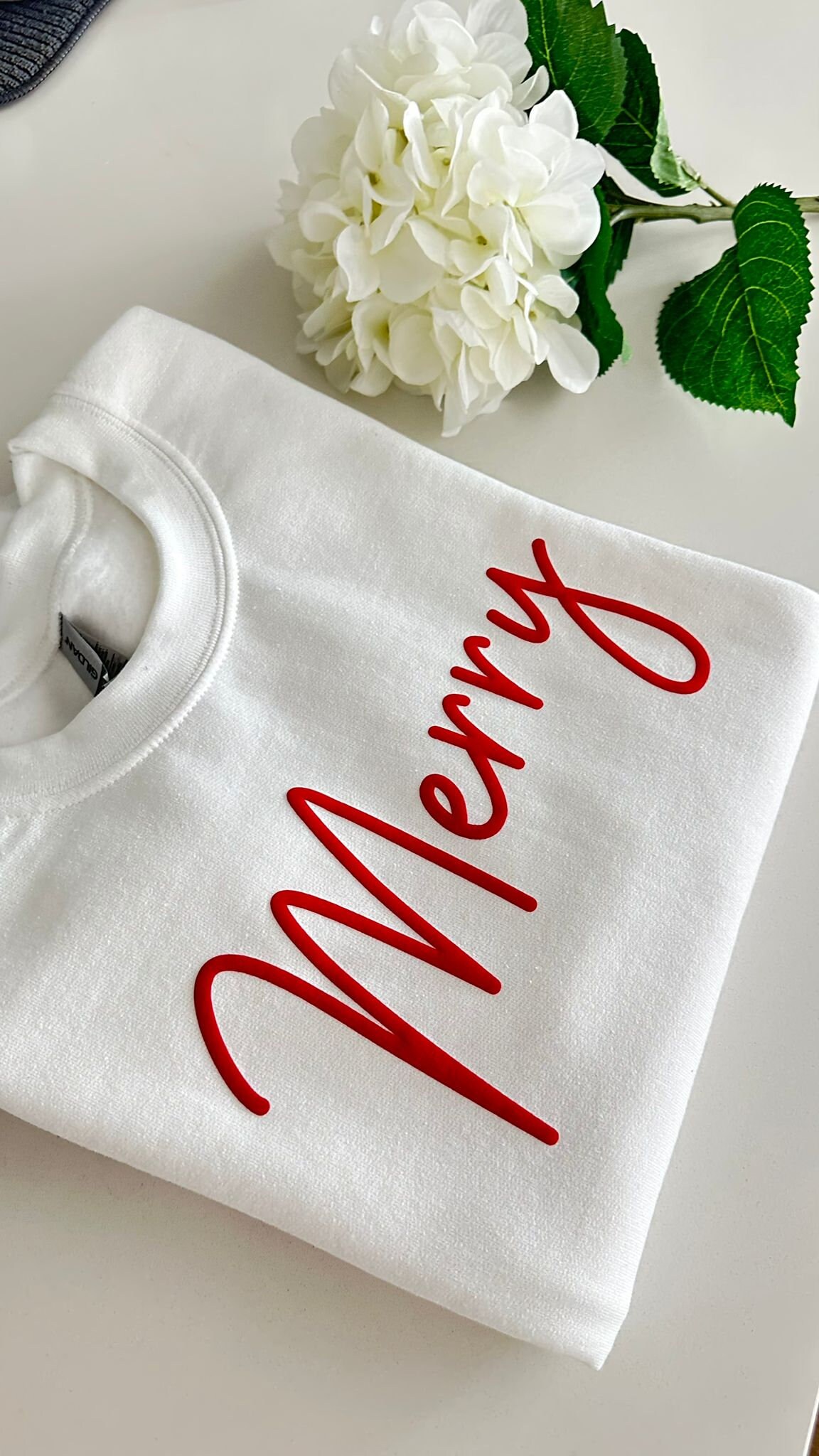 Embossed Merry Sweatshirt,christmas Sweater,merry Puff Sweatshirt ...