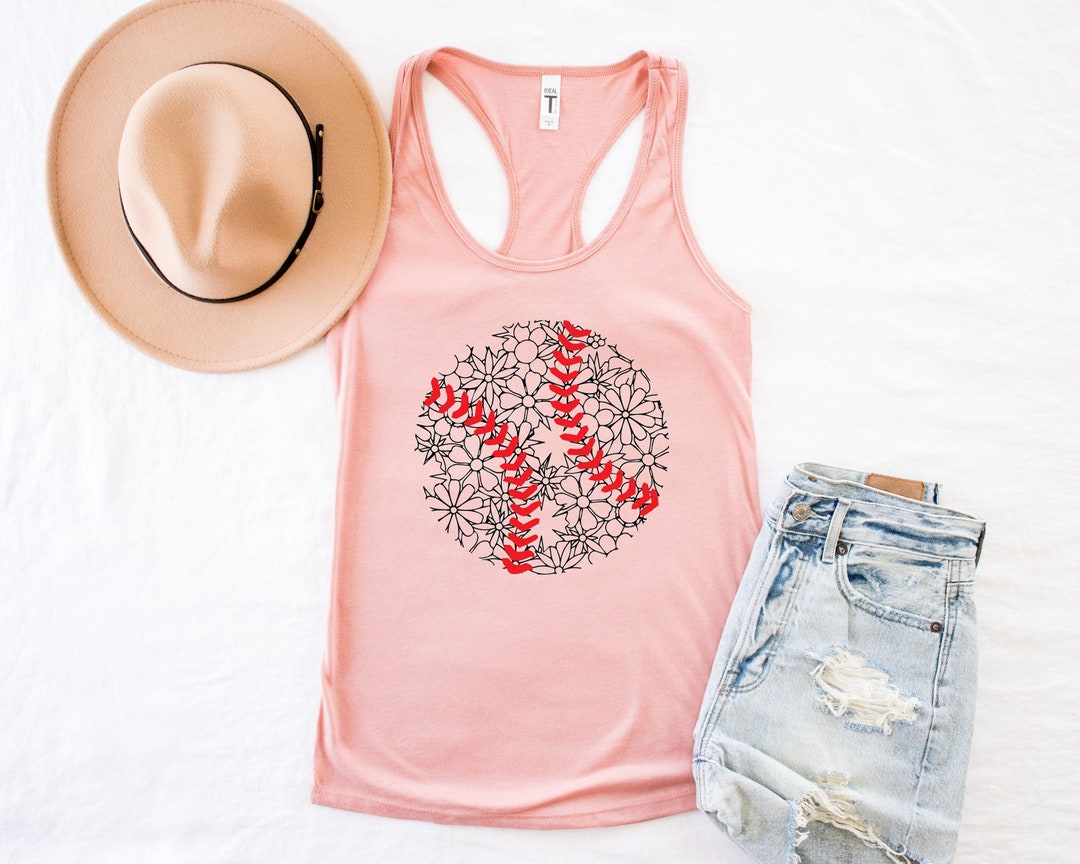 Floral Baseball Tank Top,baseball Lover Tank Top,basketball Mom Shirt ...