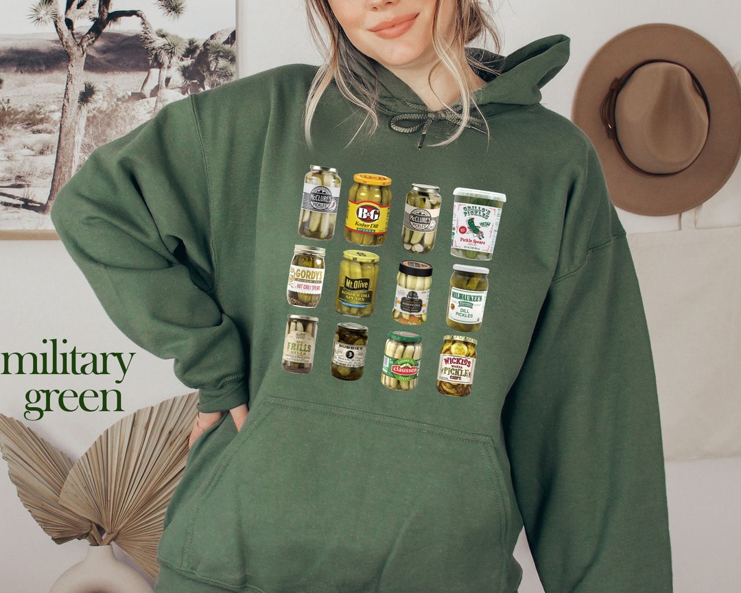 Vintage Canned Pickles Hoodie, Canning Season Sweatshirt, Pickle Lovers ...