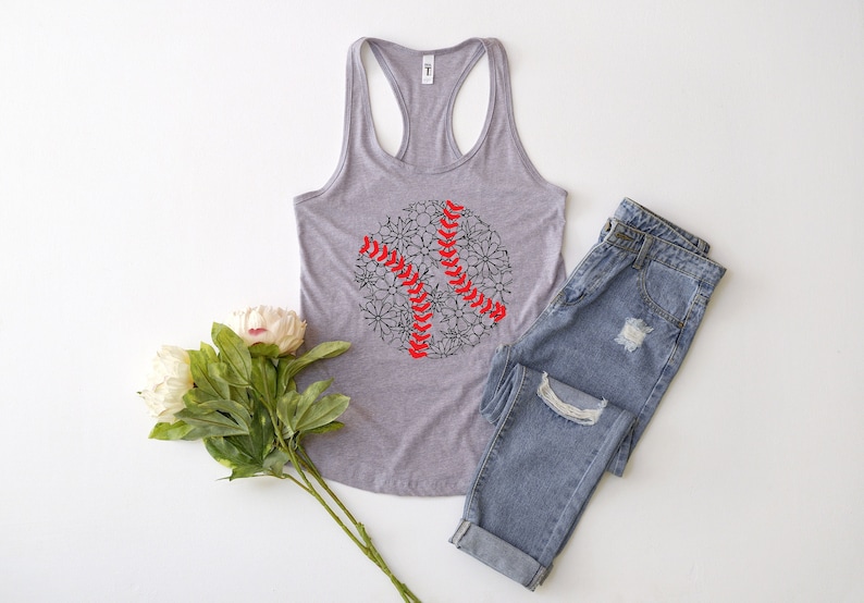 Floral Baseball Tank Top,baseball Lover Tank Top,basketball Mom Shirt ...