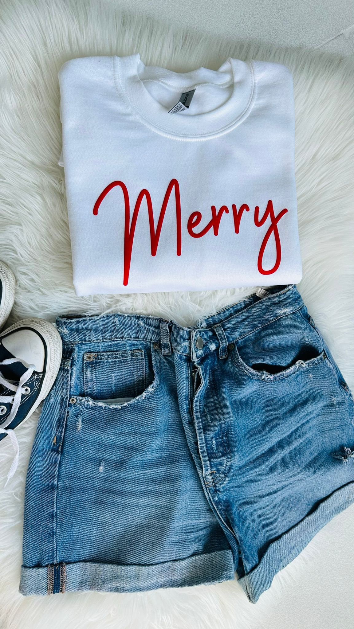 Embossed Merry Sweatshirt,christmas Sweater,merry Puff Sweatshirt ...