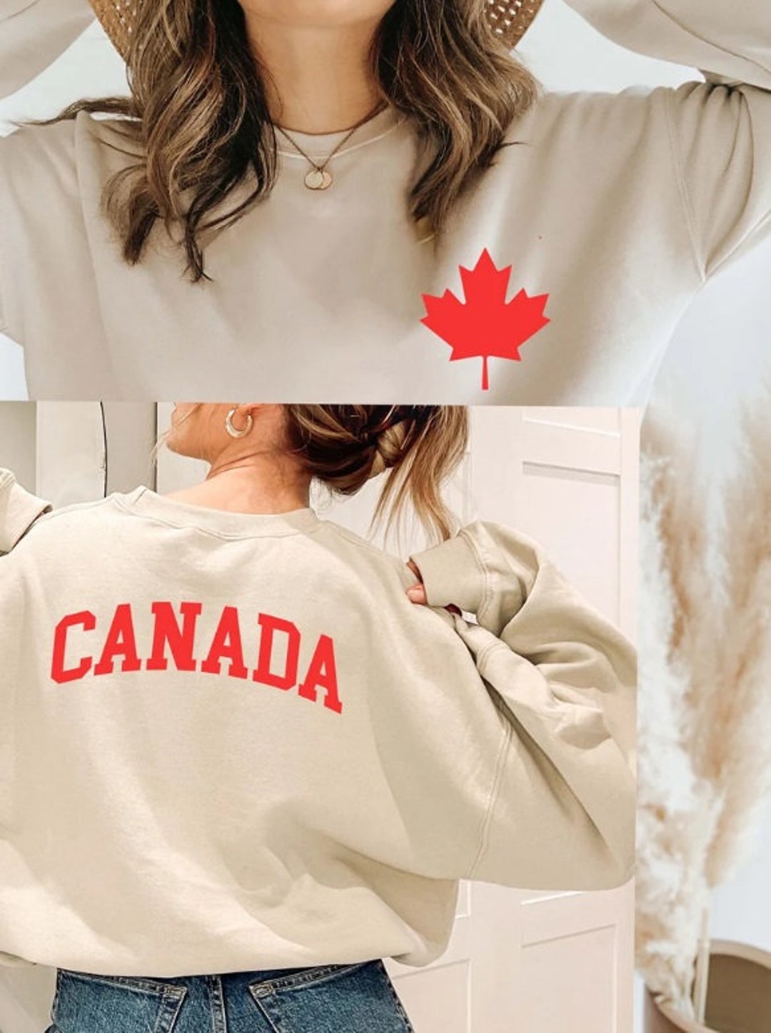 Canada Sweatshirt, Back and Front Design, Canada Flag Shirt, Patriotic ...