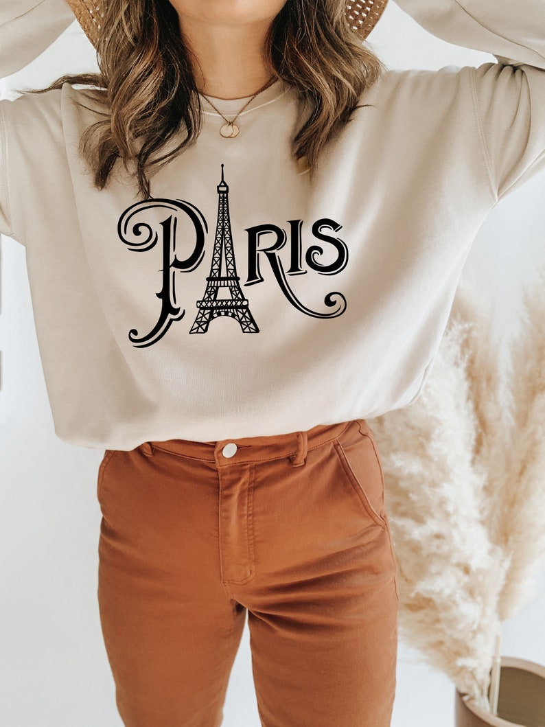 Paris France Sweatshirt, Eiffel Tower Sweatshirt,collegiate Text,france ...