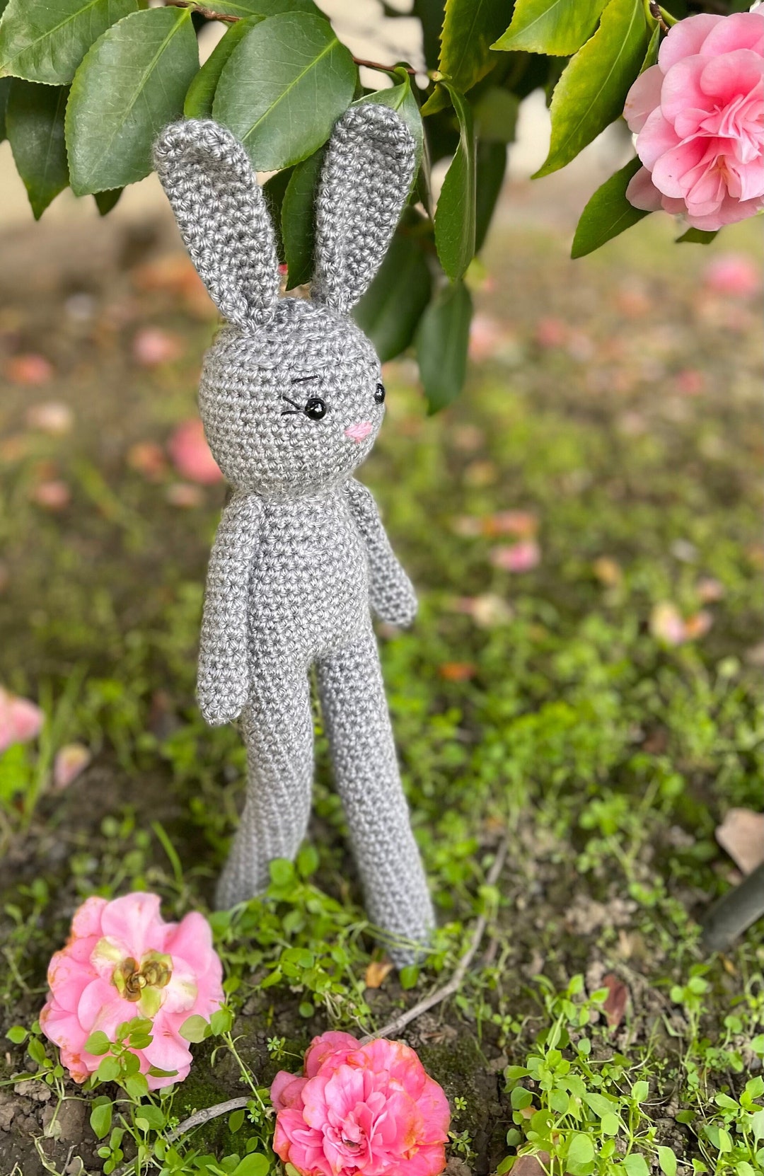 Crocheted Gray Bunny - Etsy