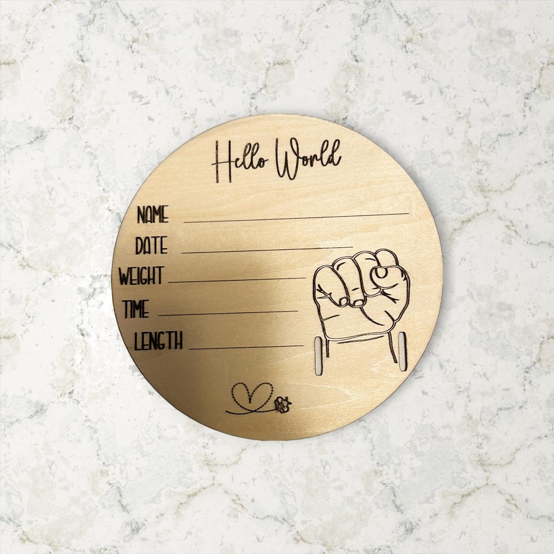 Baby Announcement Sign With Birth Stats, Wood Sign for Name Reveal ...