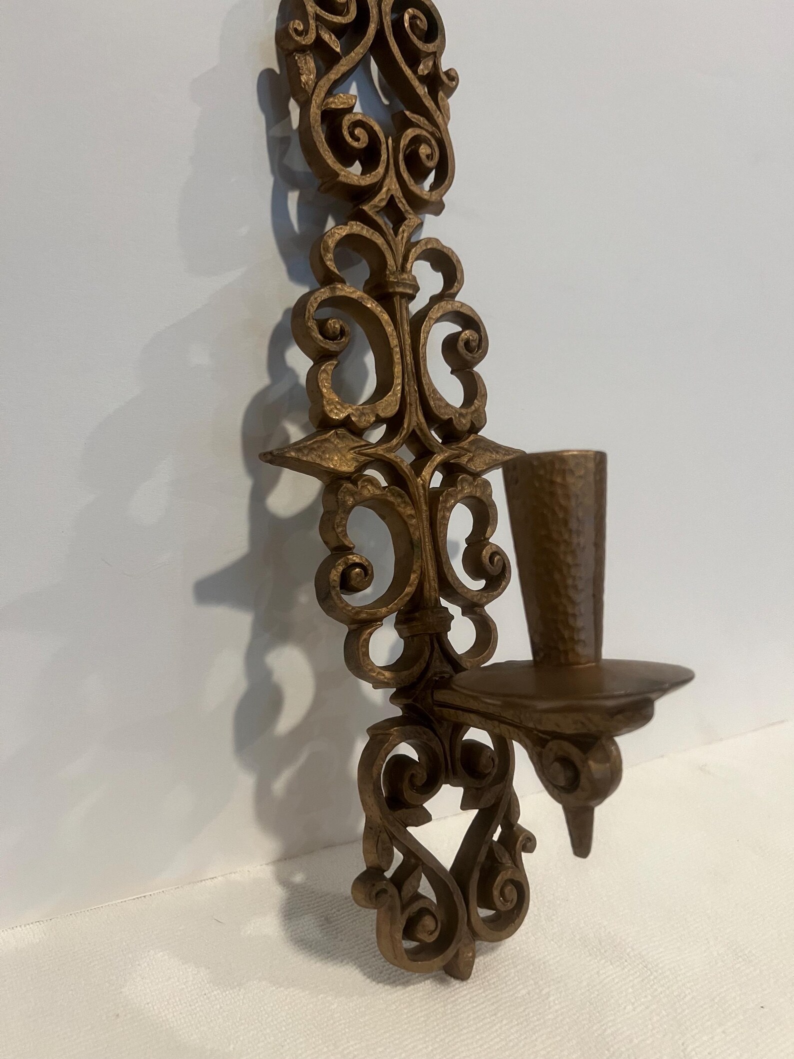 Set of Two Mid-century Gold Wall Sconces/ Candlesticks, Burwood - Etsy