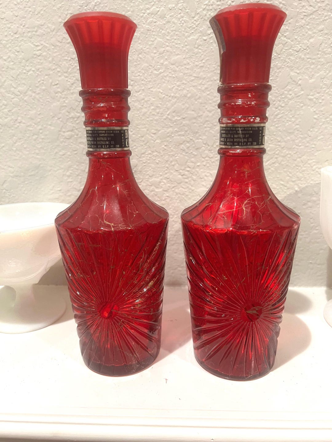 Set of Two 1974 Jim Beam’s Kentucky Whiskey Decanters/ Bottles, Empty ...