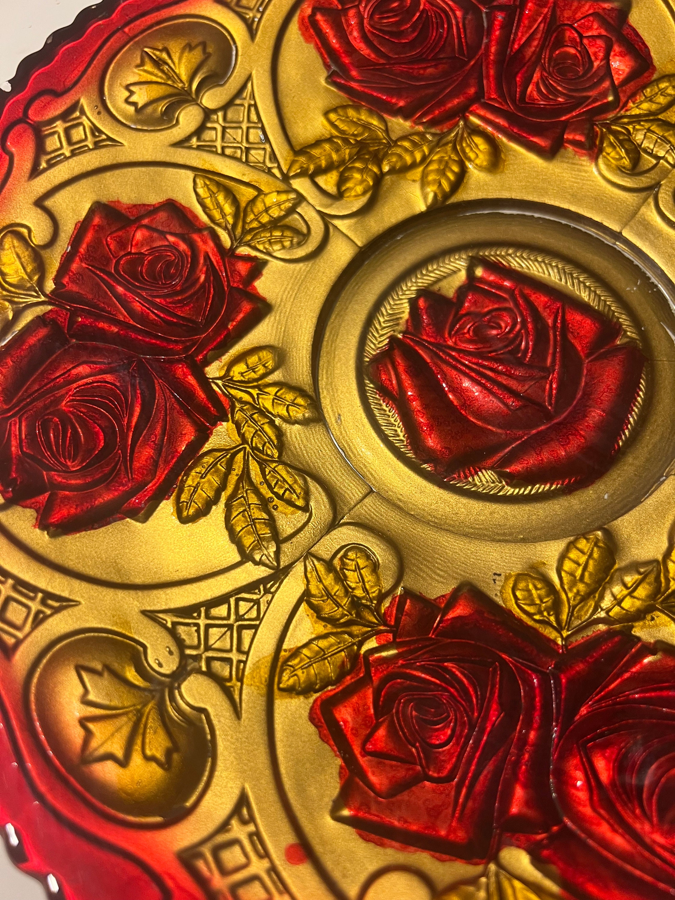 Early 1920s Goofus Glass Plate - Etsy