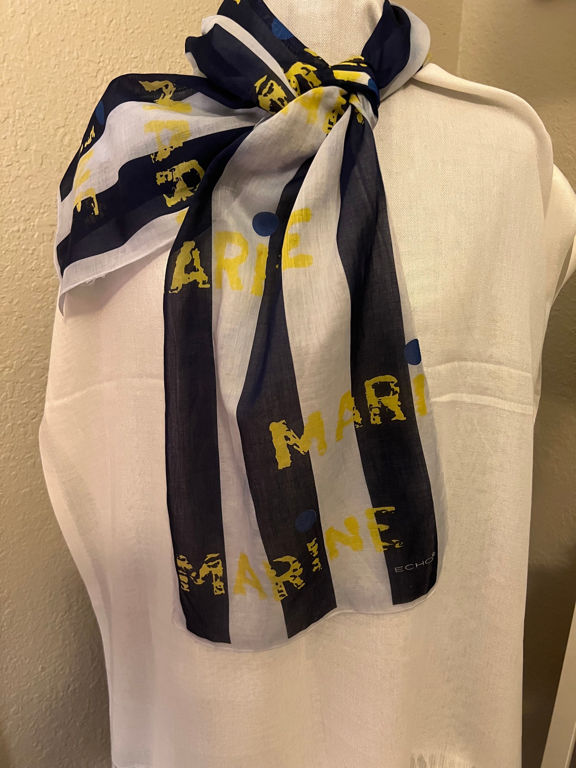 Echo Marine Scarf, 1990s - Etsy