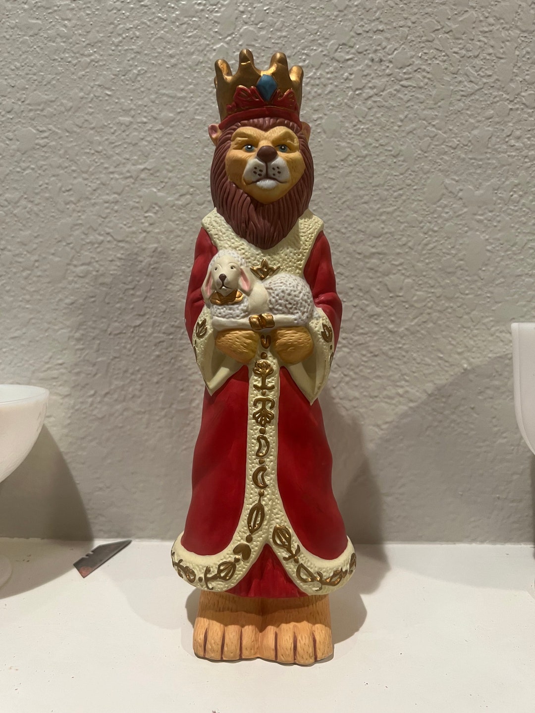 Vintage Ceramic the Lion King and the Lamb Figurine - Etsy