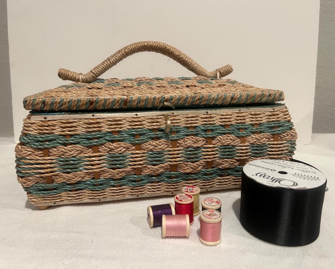 Vintage Wicker Sewing Basket, Made in Japan - Etsy