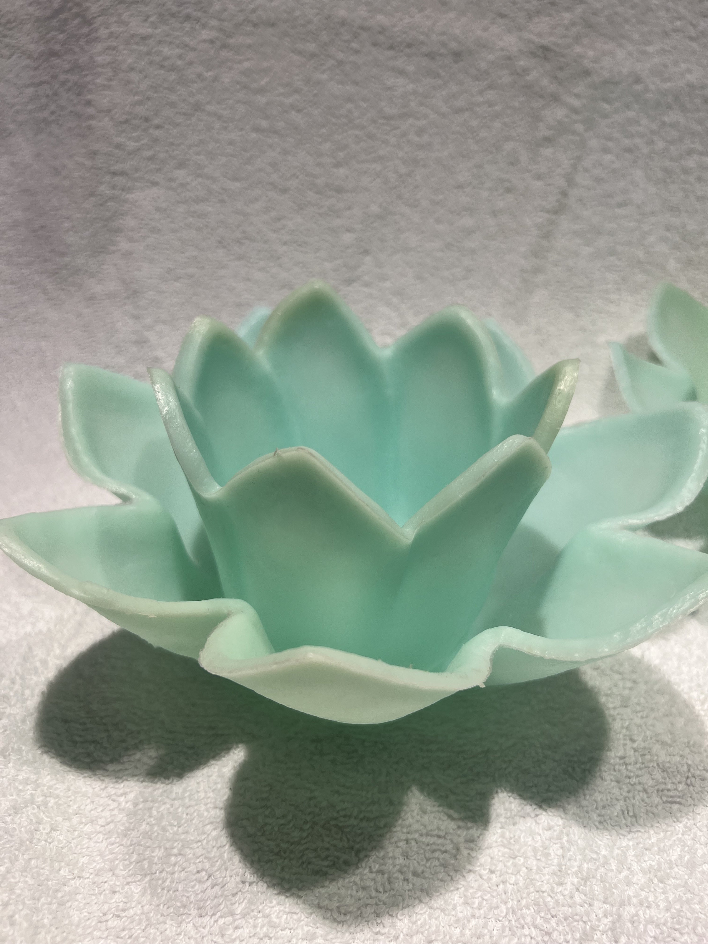 Lotus Flower and Plate Set, Jadeite Plastic, Set of Two. - Etsy
