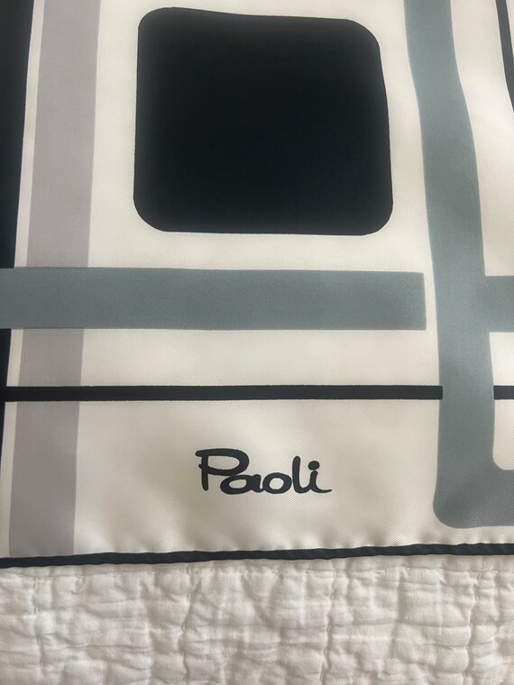 Paoli black, white and grey vintage scarf - Gem