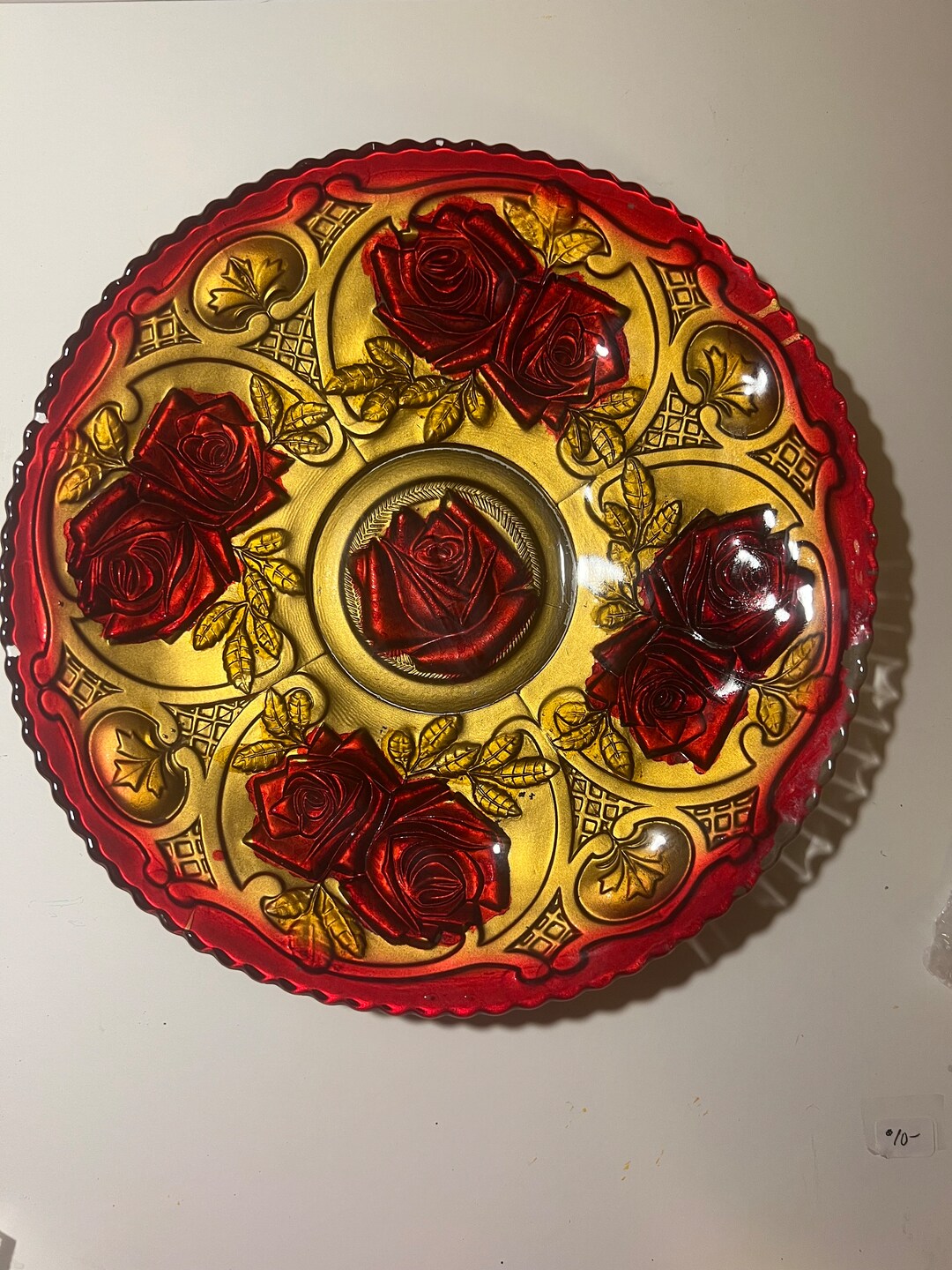 Early 1920s Goofus Glass Plate - Etsy