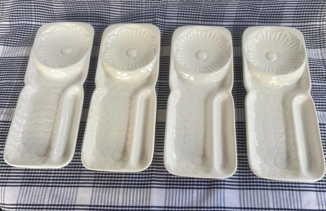 Vintage Set of Four Unique Individual Serving Plates, Vintage Fun. - Etsy