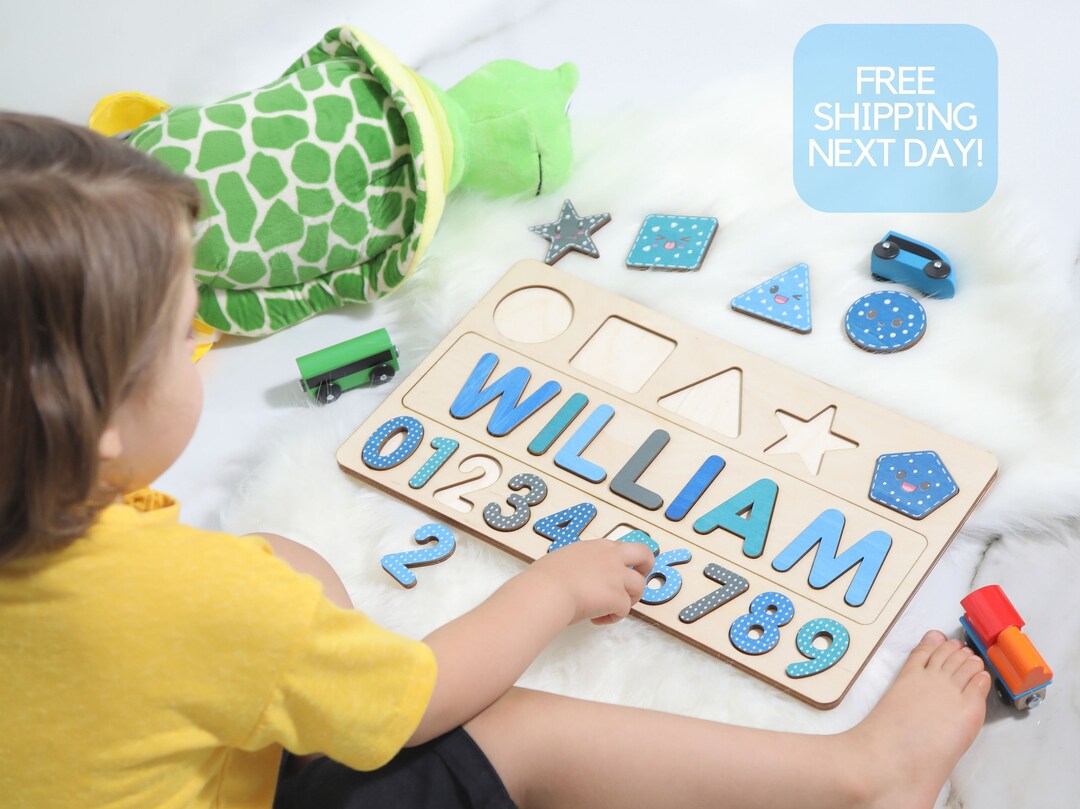 Wooden Name Puzzle by Puzzlella Toddler Toys Baby Girl Gifts Gift for ...