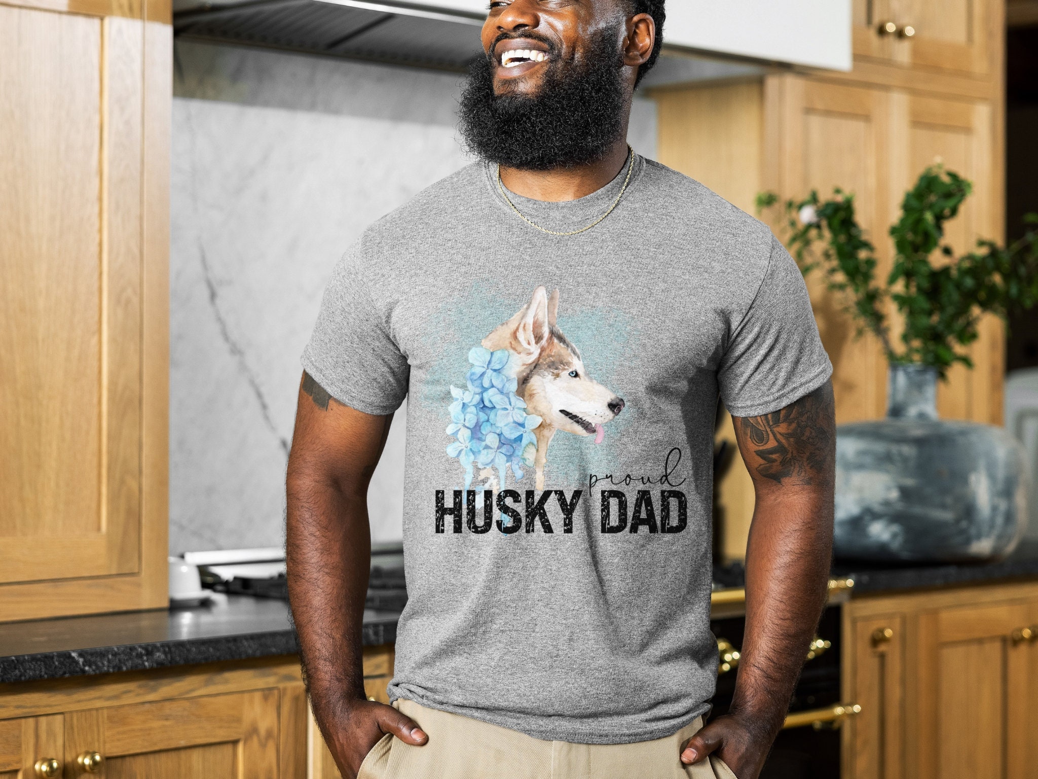 Orgulloso Husky Dog Dad T Shirt, Man Love Husky Shirt, Husky Daddy ...