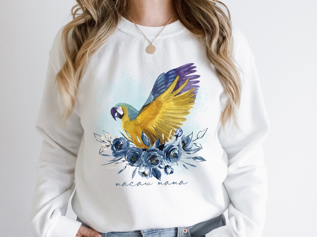 Macaw Parrot Mom Sweatshirt, Parrot Mom Gift Sweater, Macaw Mama ...