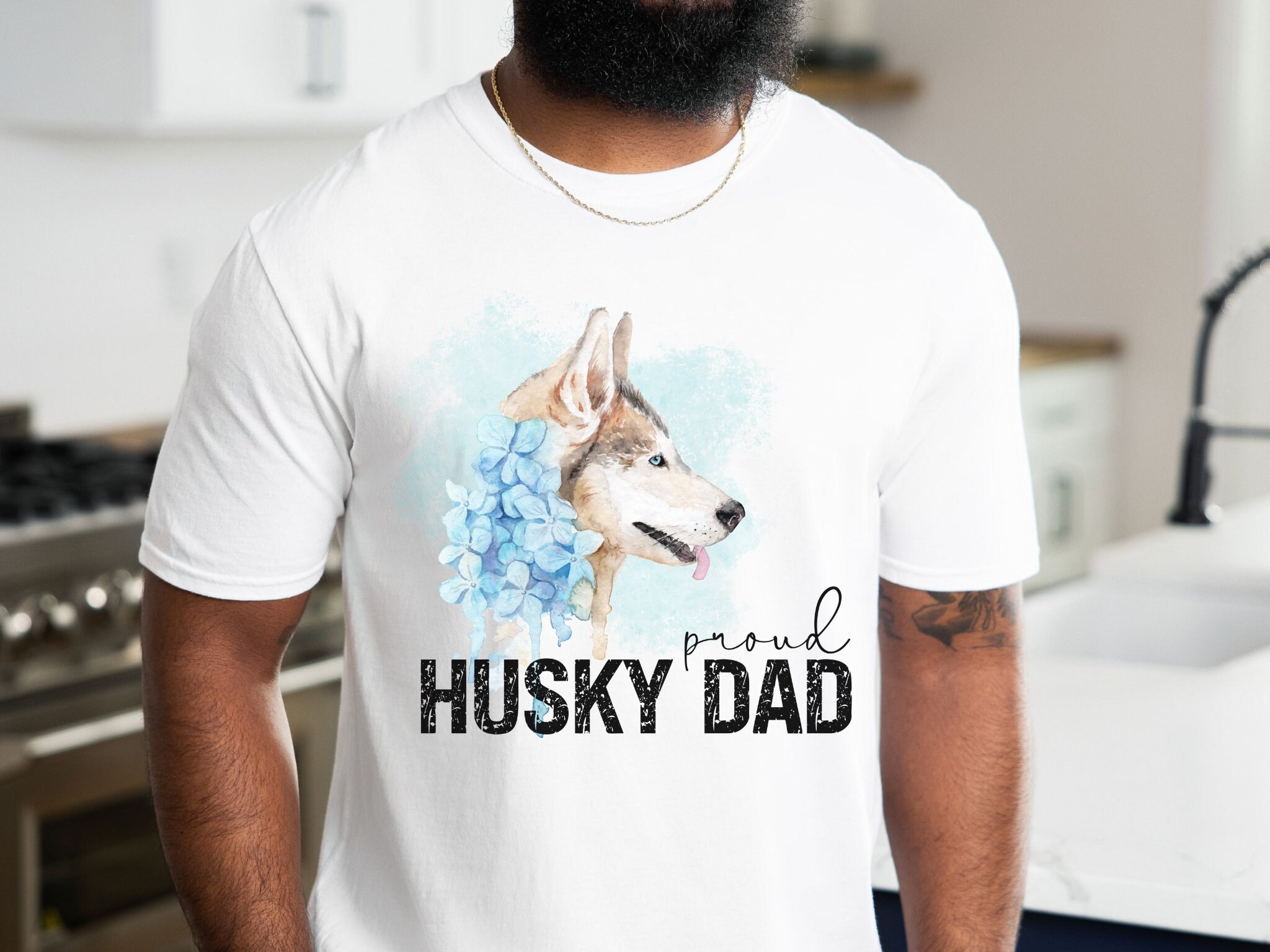 Orgulloso Husky Dog Dad T Shirt, Man Love Husky Shirt, Husky Daddy, Camisa del día del padre ...