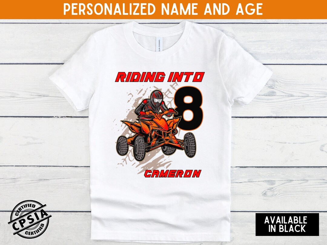 ATV 4 Wheeler Birthday Shirt, Personalized ATV Birthday Tshirt, Four ...