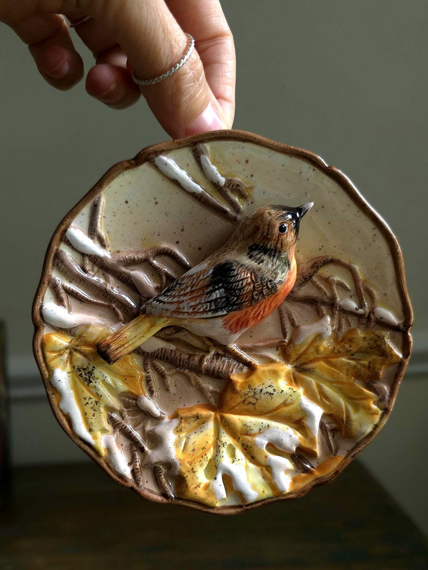 Vintage GANZ 3D Bird Ceramic Wall Plate - Fall Mini Art Decor - Etsy