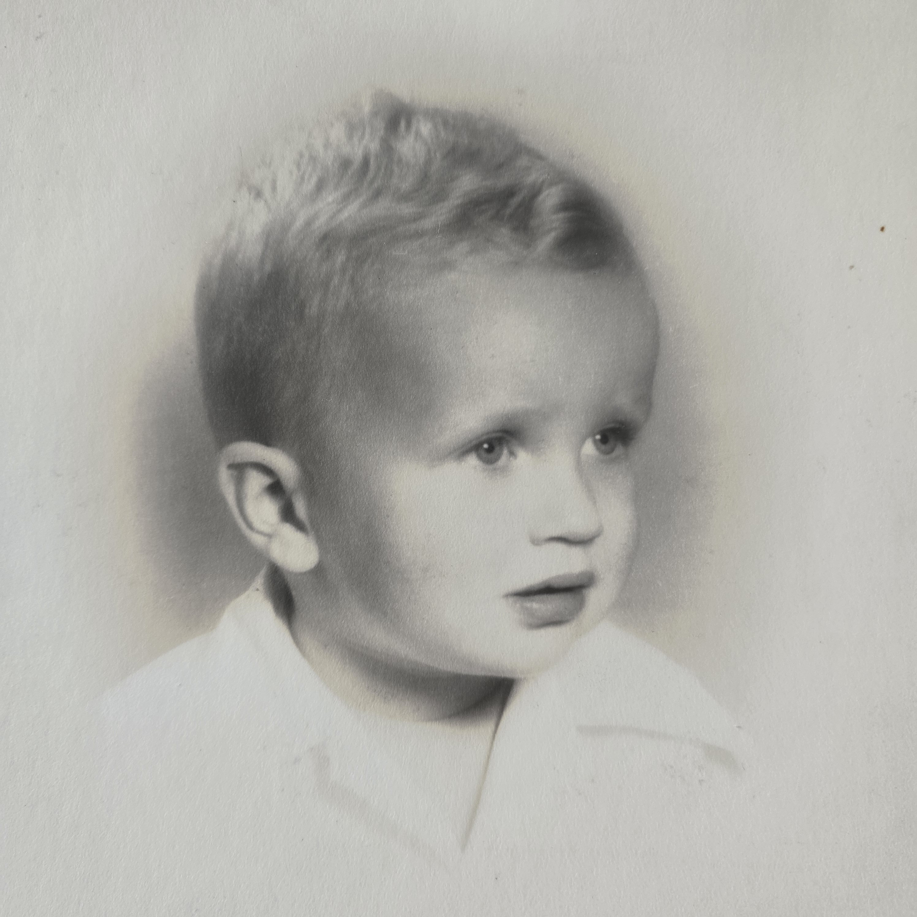 Vintage Old Photo Little Innocent Boy Sepia 1940s Children Photography ...