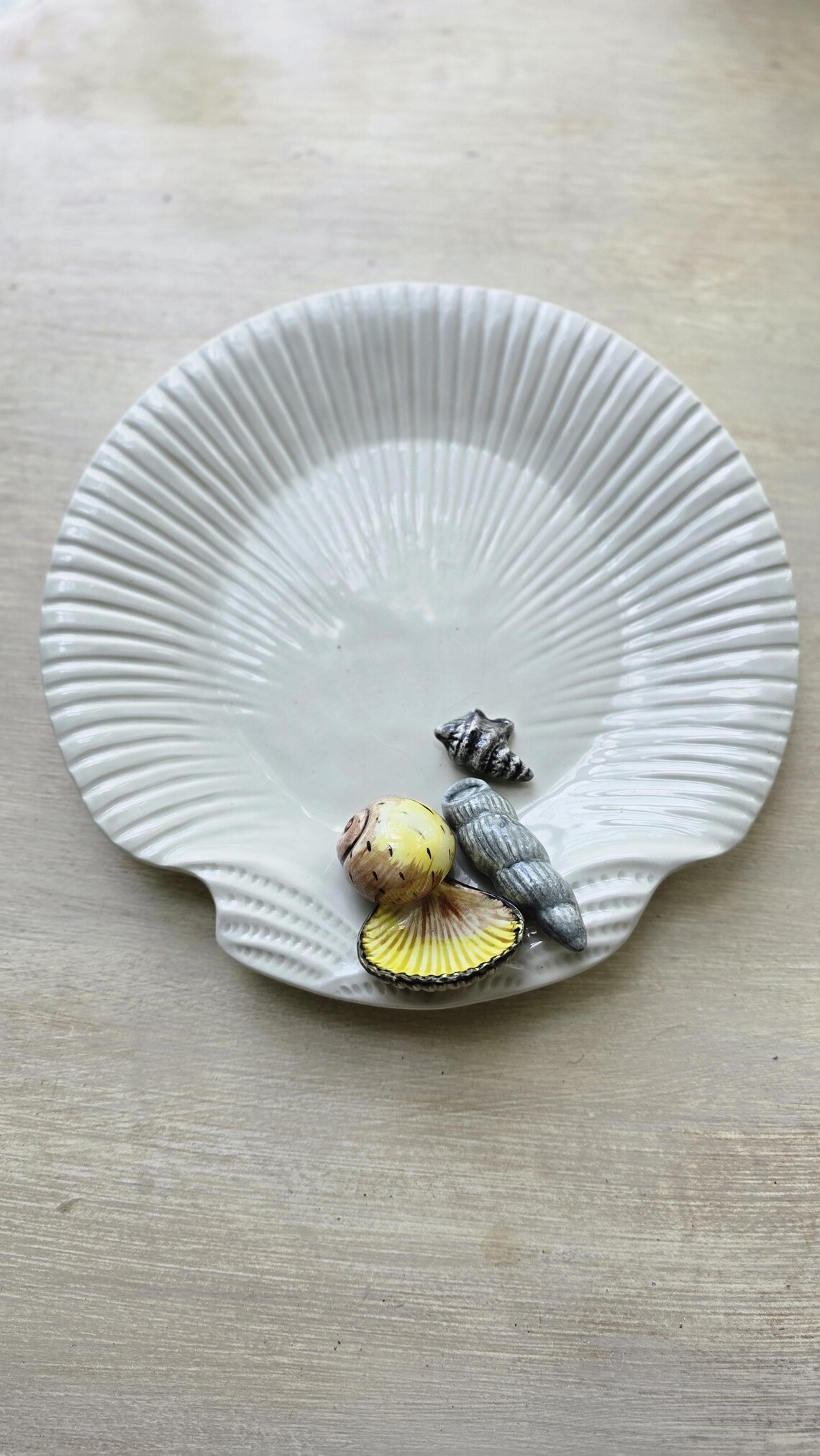 Vintage Fitz & Floyd Porcelain Ceramic Seashell Plate Scallop Shaped Crazing Collectible - Etsy