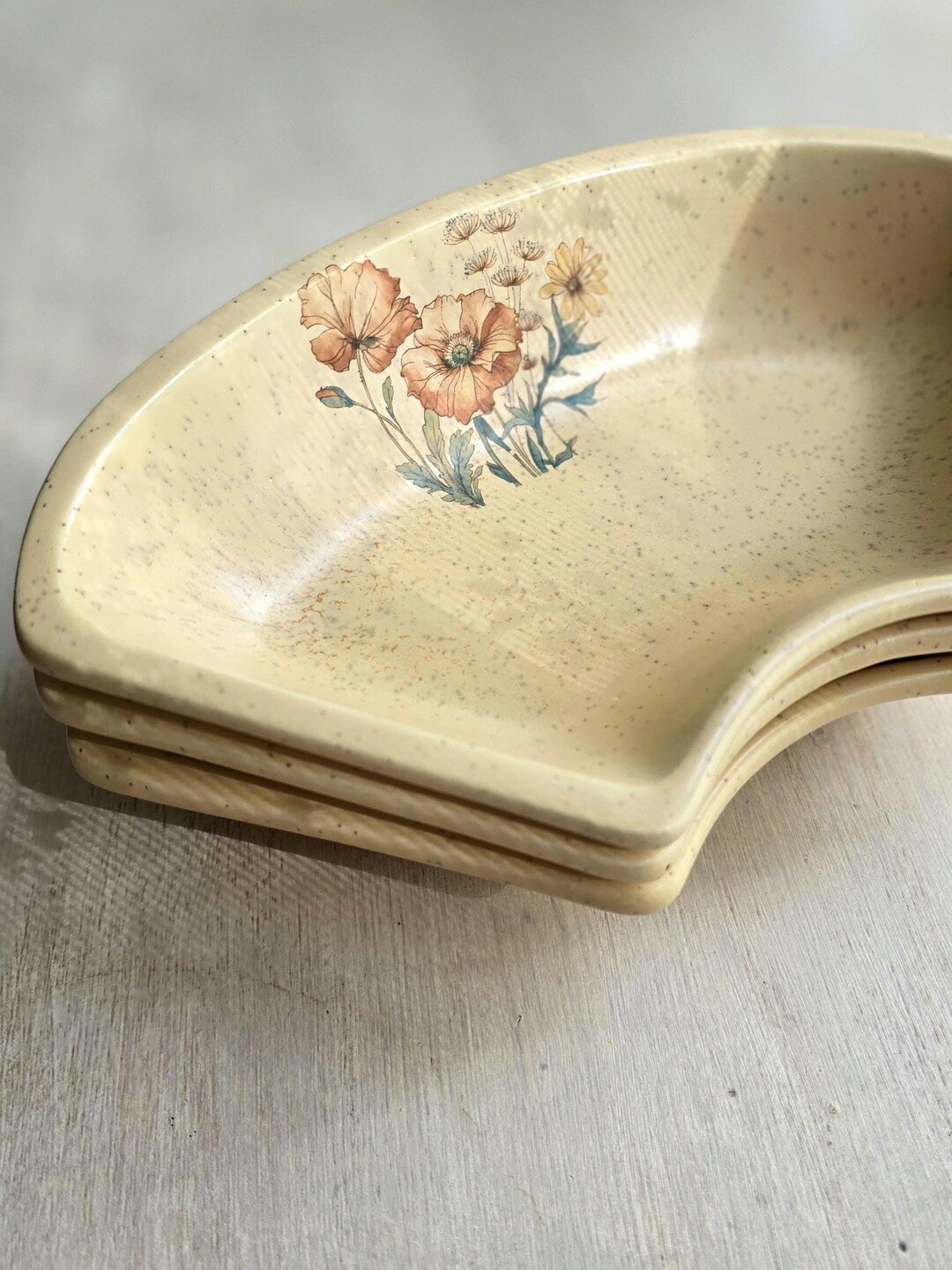 Vintage Treasure Craft USA Ceramic Bowls: Yellow Speckled Wildflower ...