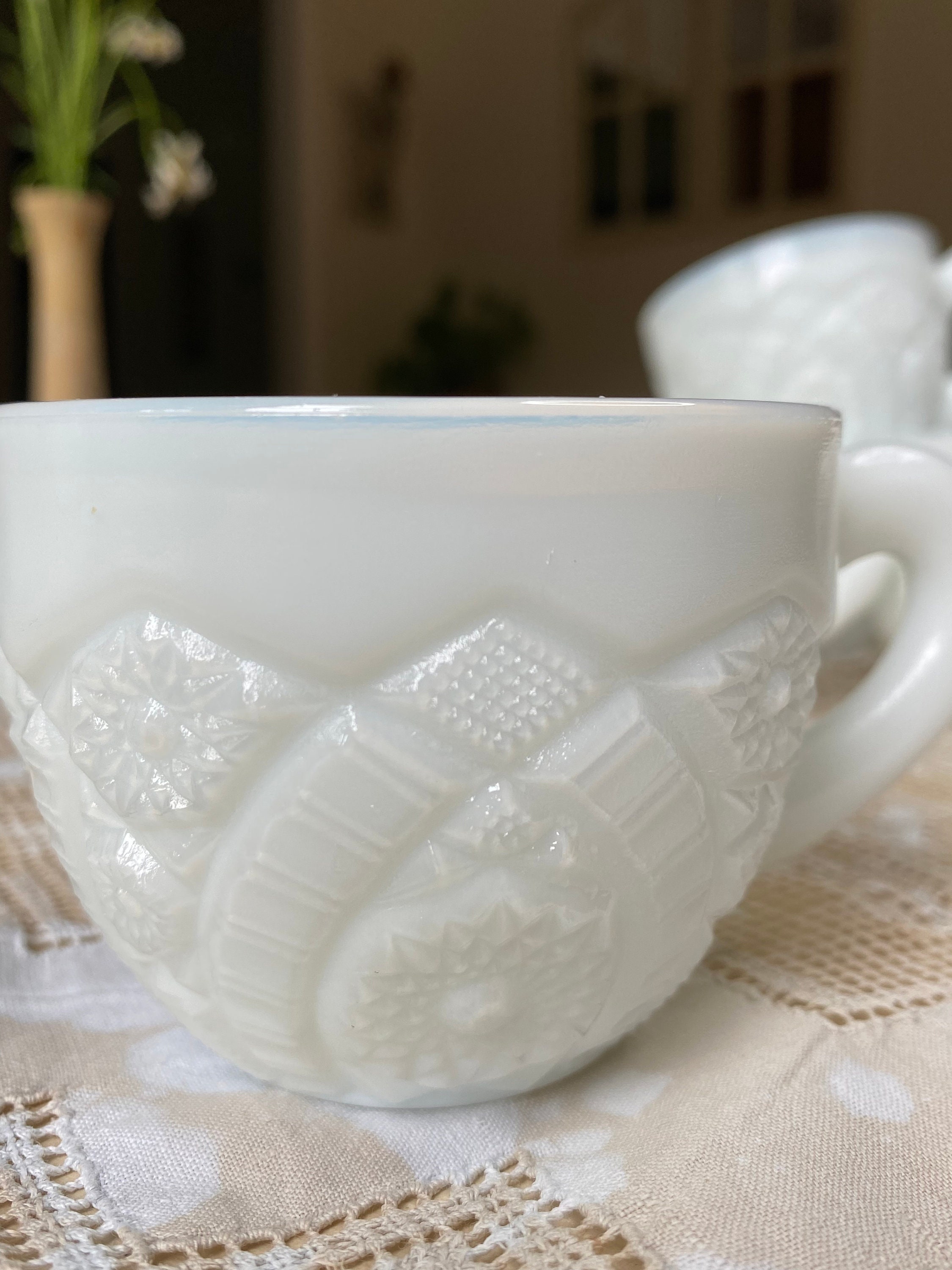 1930s Westmoreland Mckee Milk Glass Punch Mug Set of 7 Vintage - Etsy