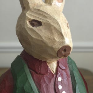 Vintage Rabbit Figurines Couple Set Peter Rabbit’s Parents Rustic Folk ...